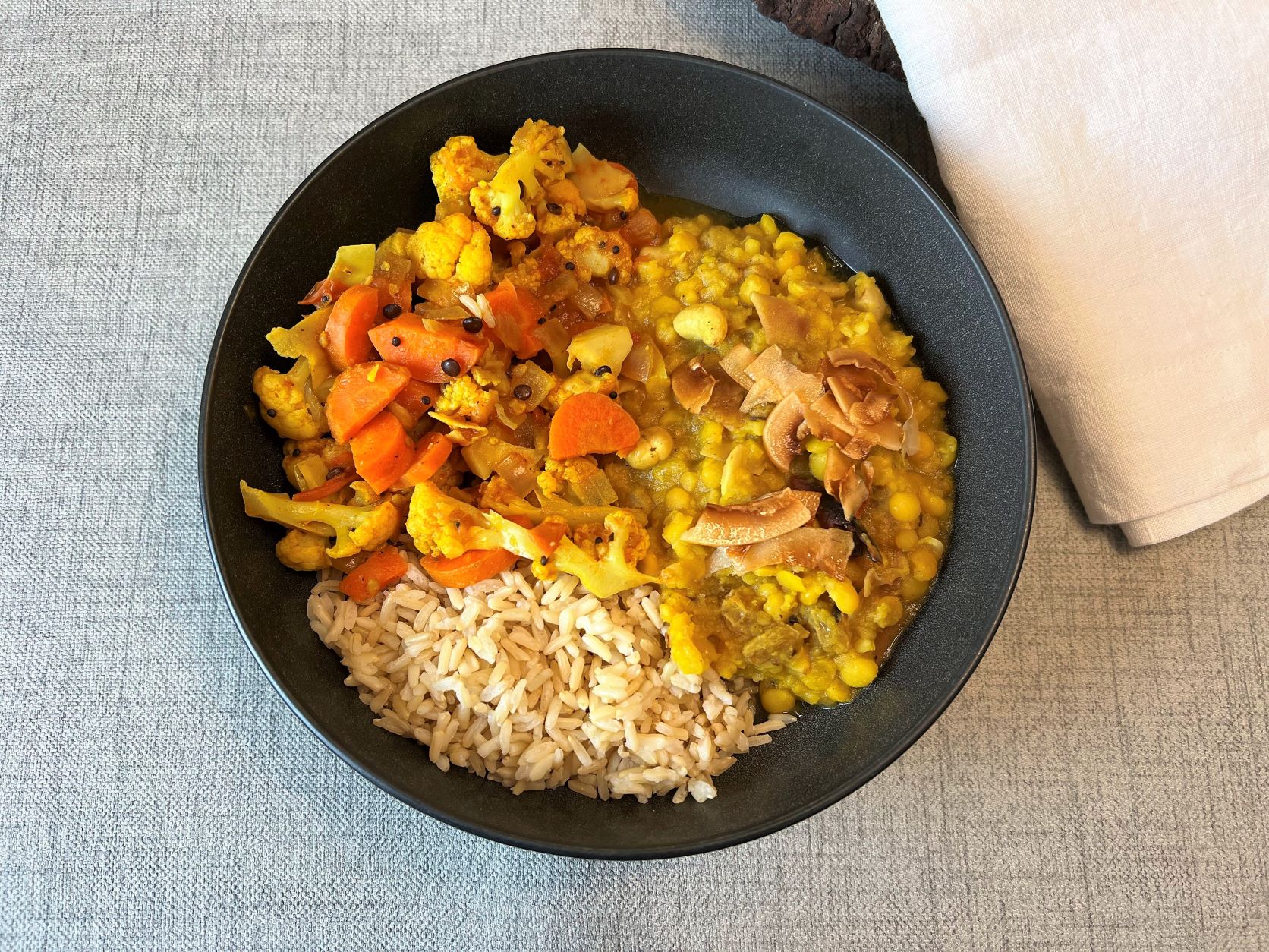 Yellow Split Pea Dal with Coconut and Cashews | Plantifull